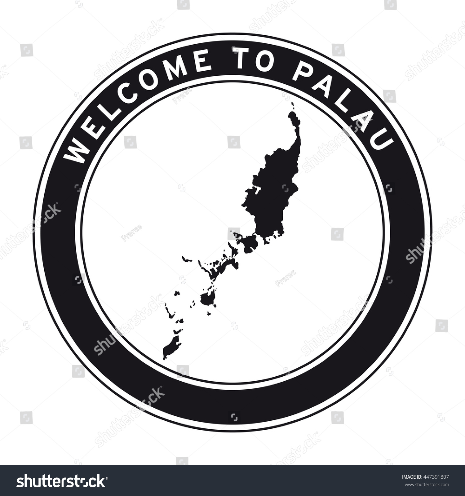 Welcome Palau Vector Logo Sticker Button Stock Vector (Royalty Free ...