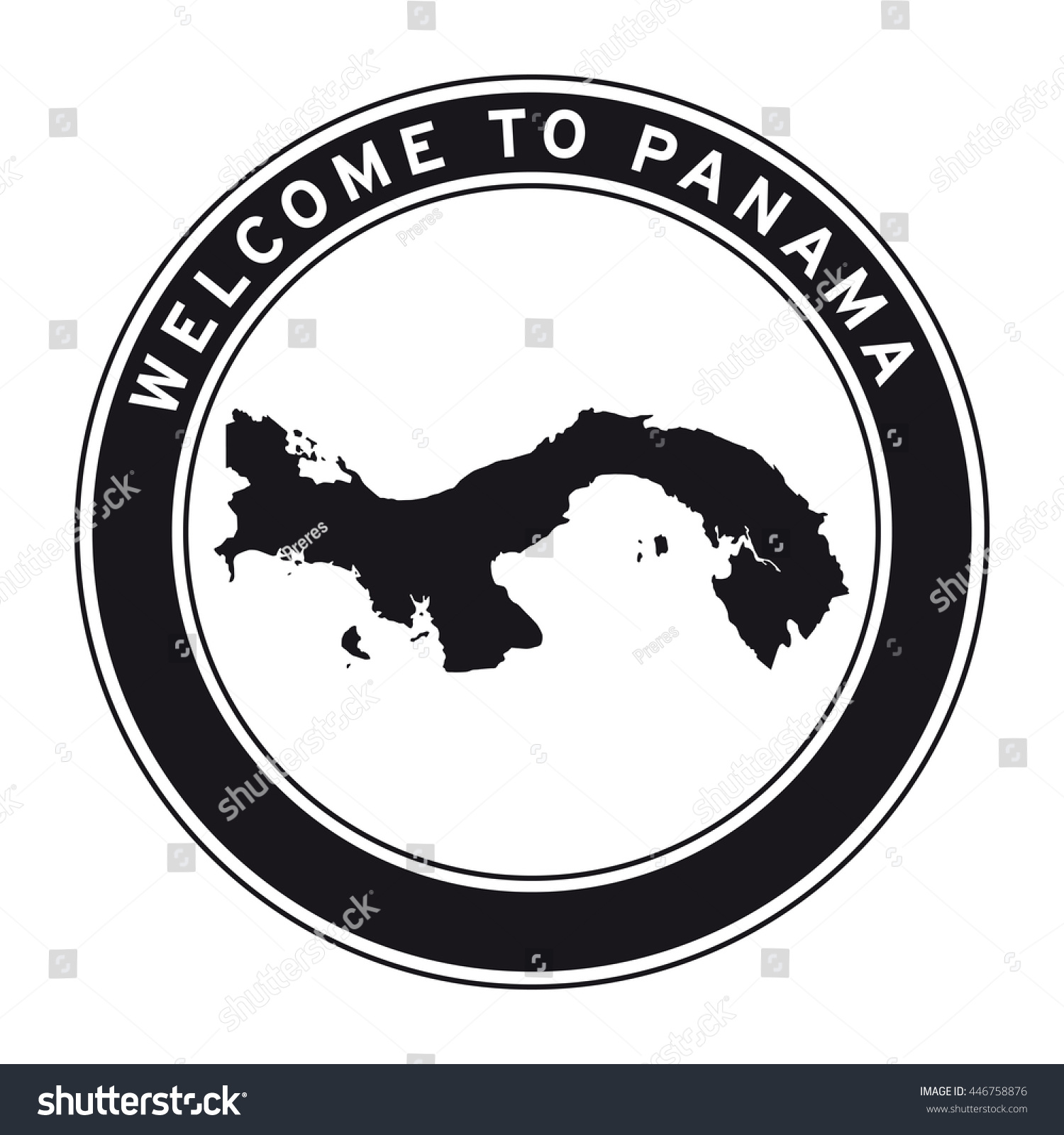 Welcome Panama Vector Logo Sticker Button Stock Vector (Royalty Free ...