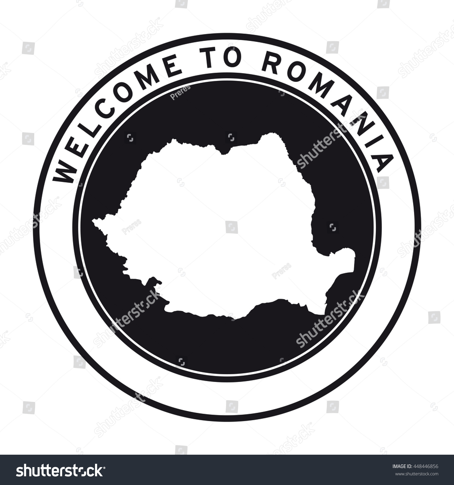 Welcome Romania Vector Logo Sticker Button Stock Vector (Royalty Free ...