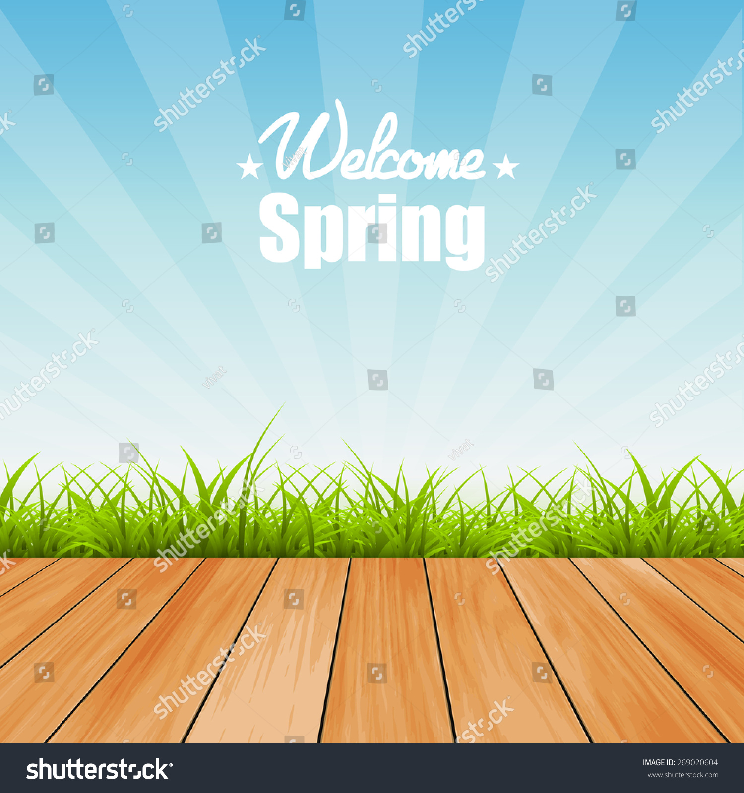 Welcome Spring Background Vector Illustration: vector de stock (libre ...