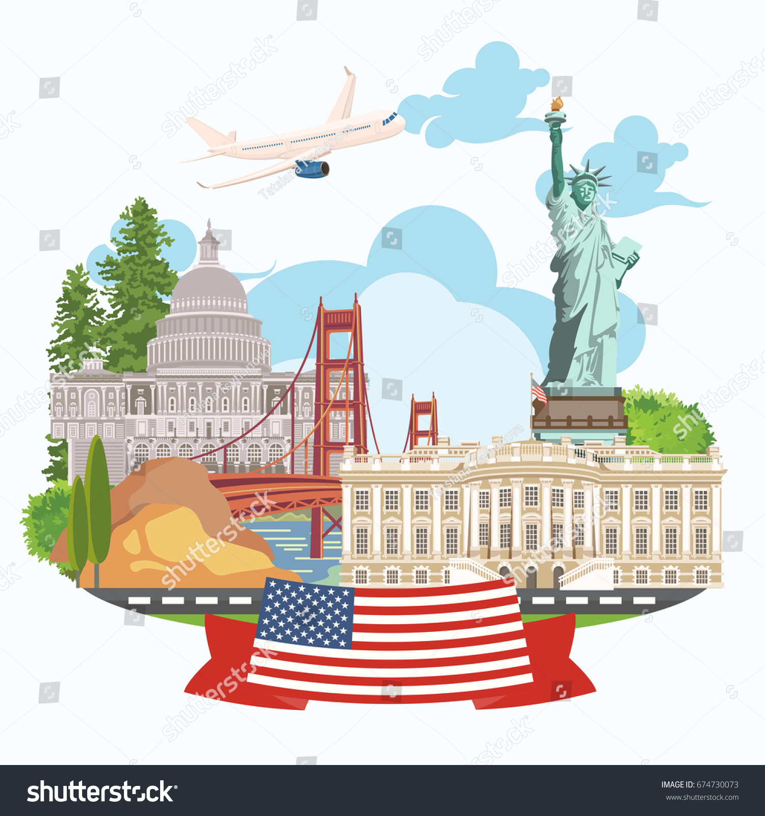 Welcome Usa United States America Poster Stock Vector Royalty Free