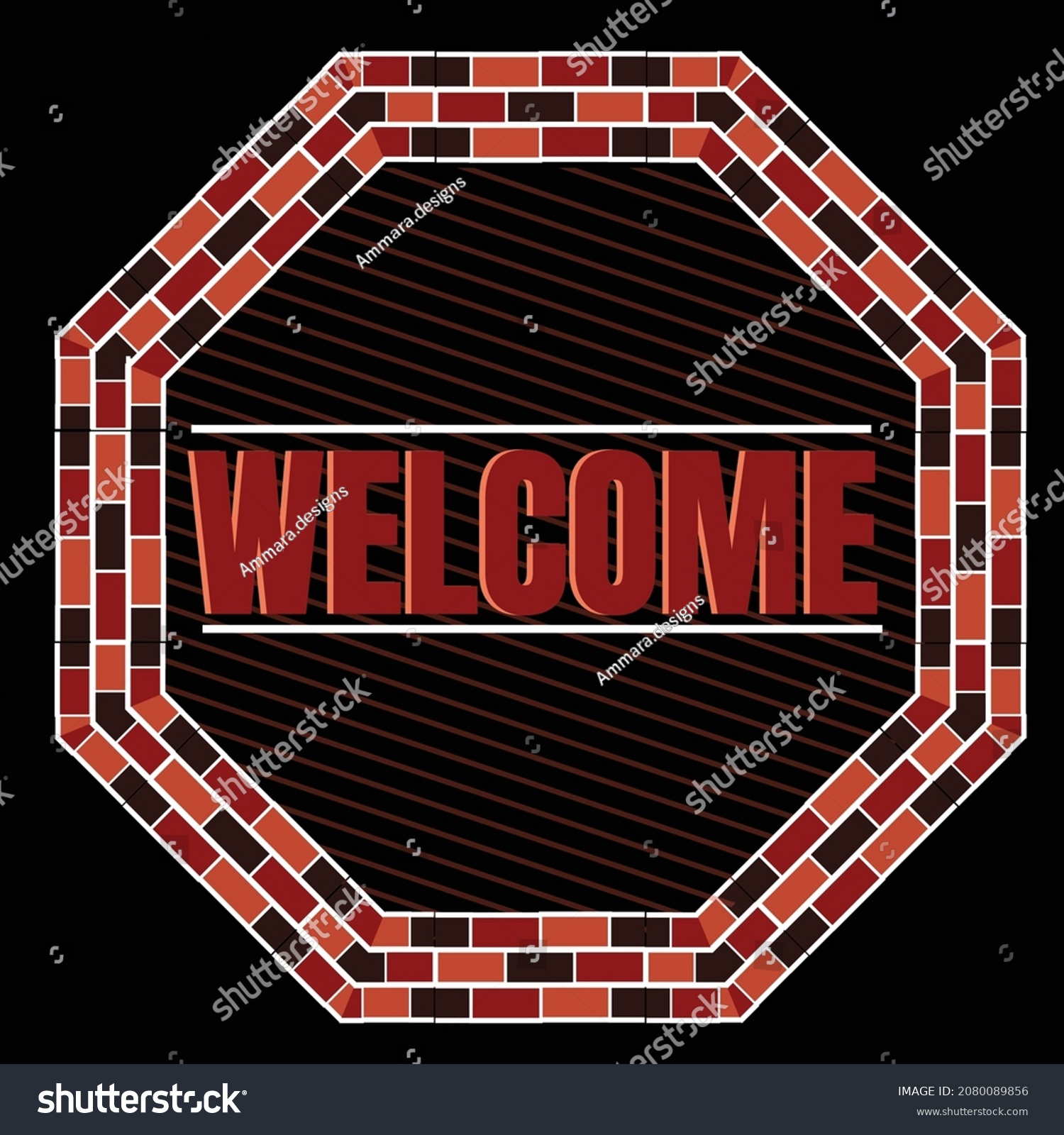Welcome Typography 3d Bricks Shape Stock Vector (Royalty Free ...