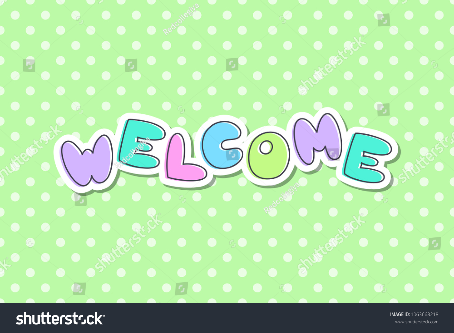 Welcome Vector Lettering Cute Hand Drawn Stock Vector (Royalty Free ...