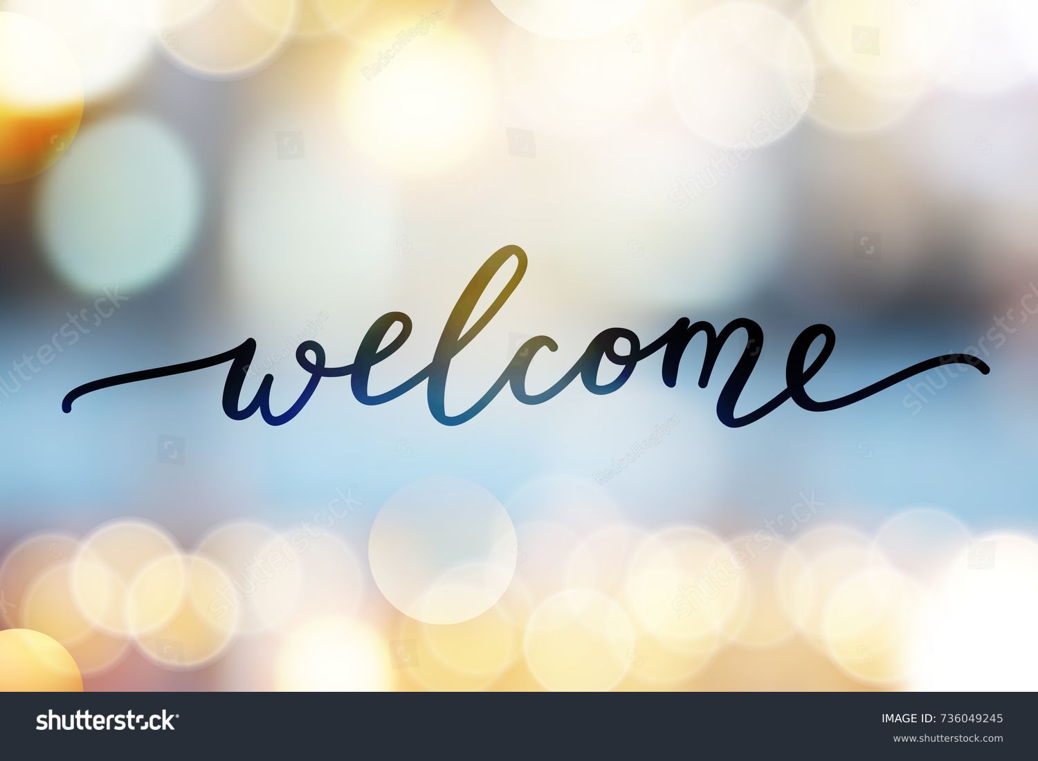 Welcome Vector Lettering On Blurred Lights Stock Vector (Royalty Free ...