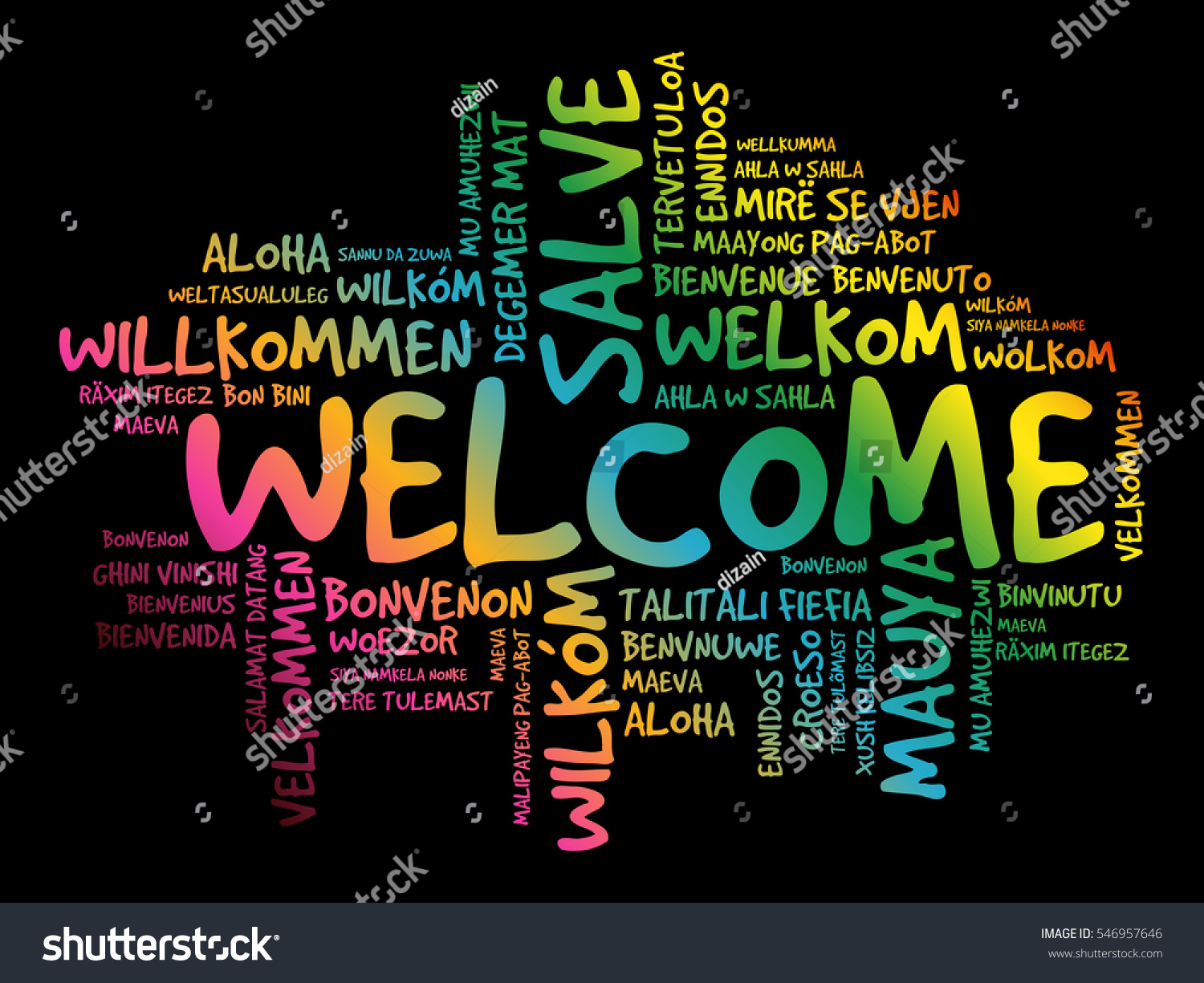Welcome Word Cloud Different Languages Concept Stock Vector (Royalty ...