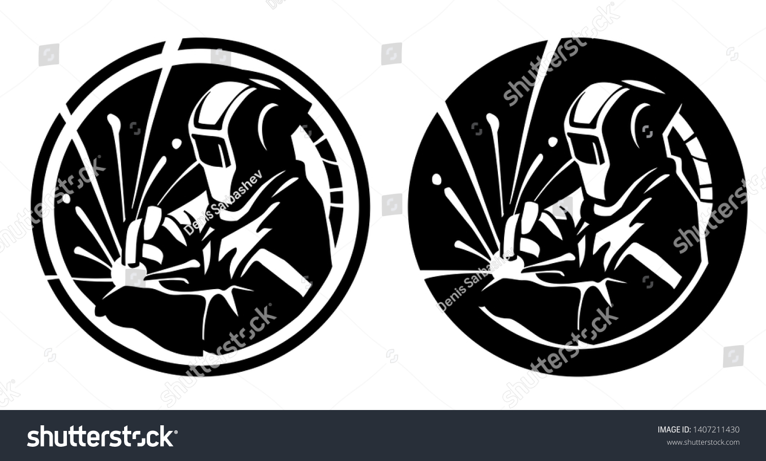 Welder Work Flash Welding Stock Vector (Royalty Free) 1407211430 ...