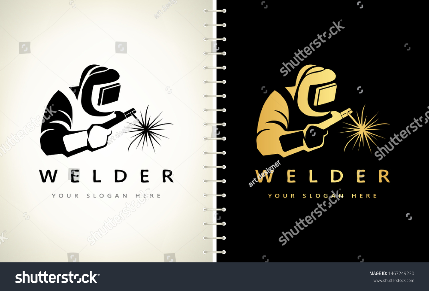 Welder Logo Vector Logo Design: vetor stock (livre de direitos) 1467249230
