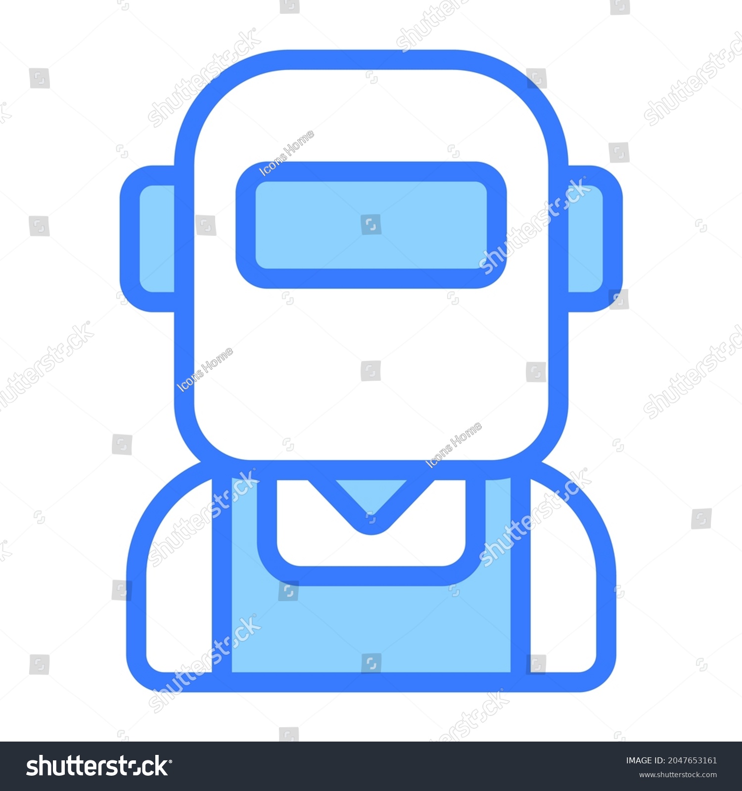 Welder Vector Outline Icon Blue Line Stock Vector (Royalty Free ...