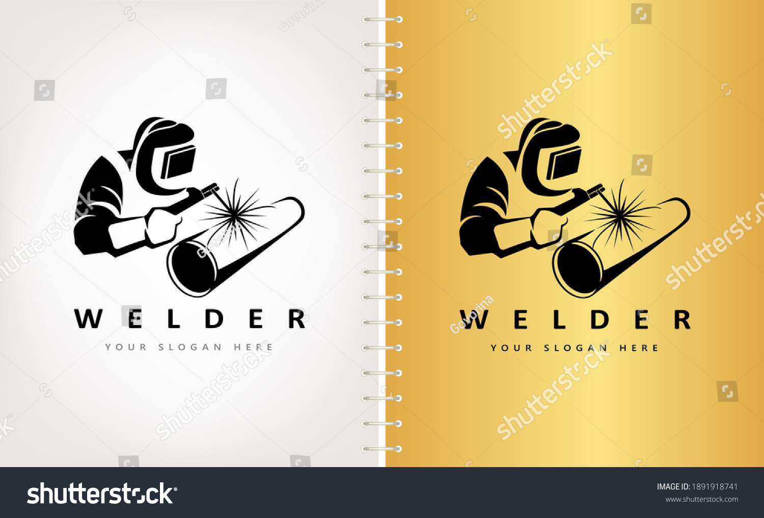 Welder Welds Pipe Logo Vector Welded Stock Vector (Royalty Free) 1891918741