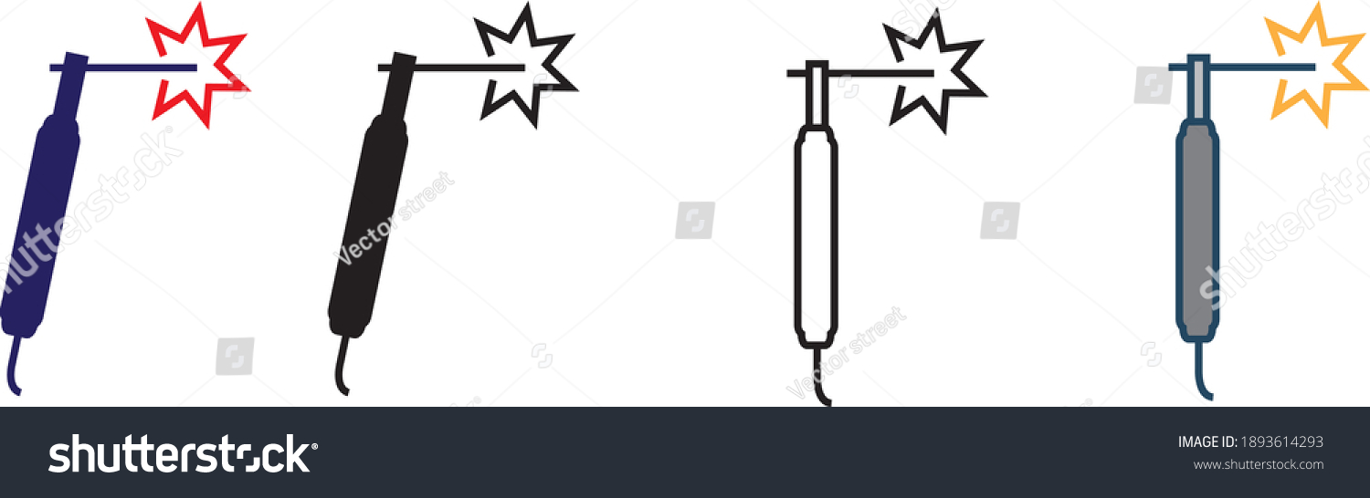 Welding Icon Vector Line Illustration: เวกเตอร์สต็อก (ปลอดค่าลิขสิทธิ์ ...