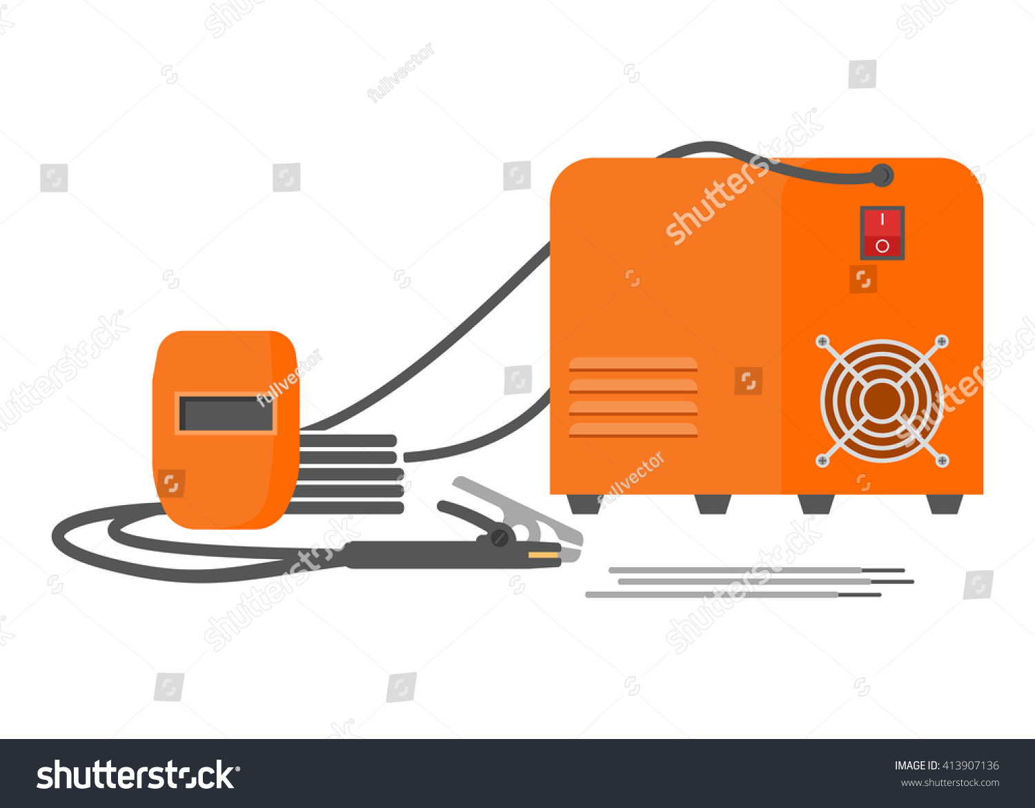 Welding Machine Wires Vector Welder Mask Stock Vector (Royalty Free ...