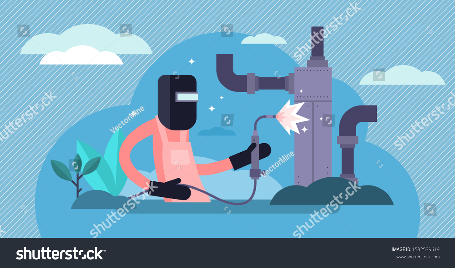 Welding Vector Illustration Flat Tiny Steel Stock Vector (Royalty Free ...