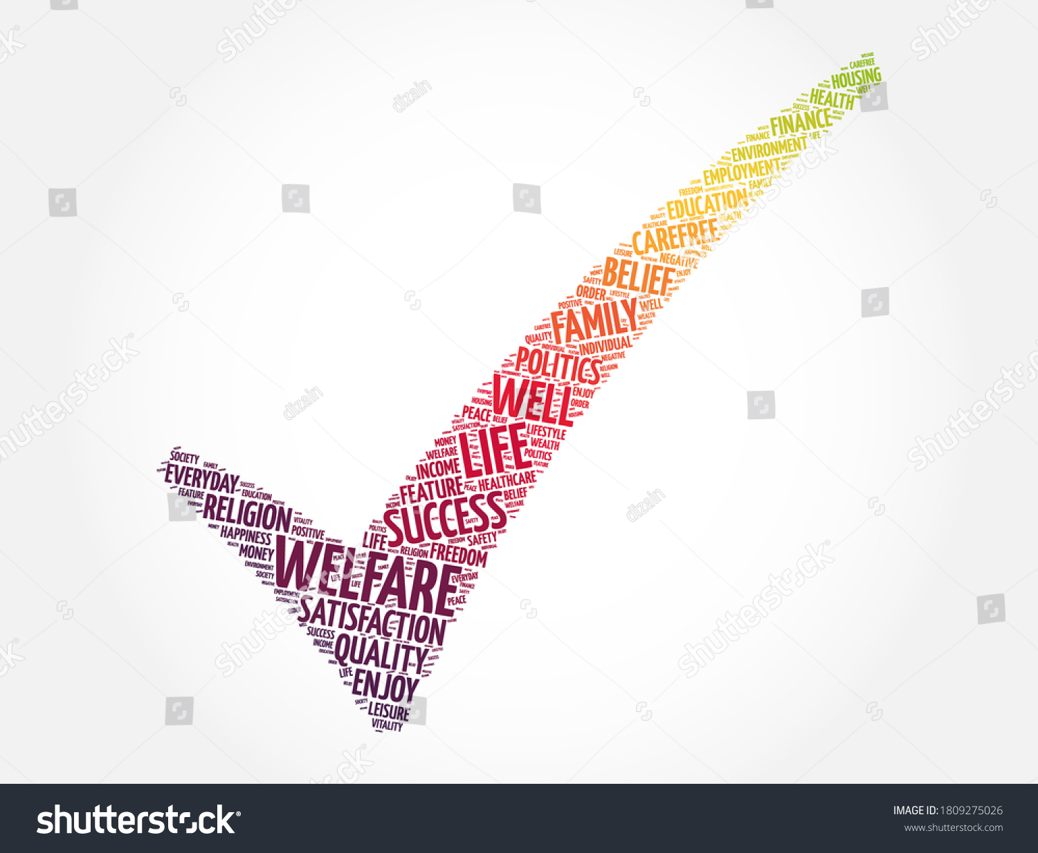 Welfare Check Mark Word Cloud Collage Stock Vector (Royalty Free ...