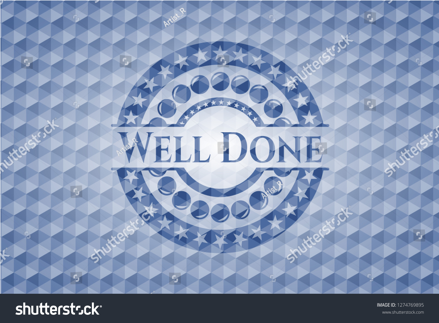 Well Done Blue Badge Geometric Pattern Stock Vector (Royalty Free ...