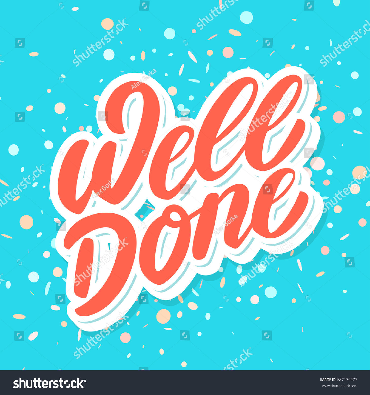 Well Done Lettering Stock Vector (Royalty Free) 687179077