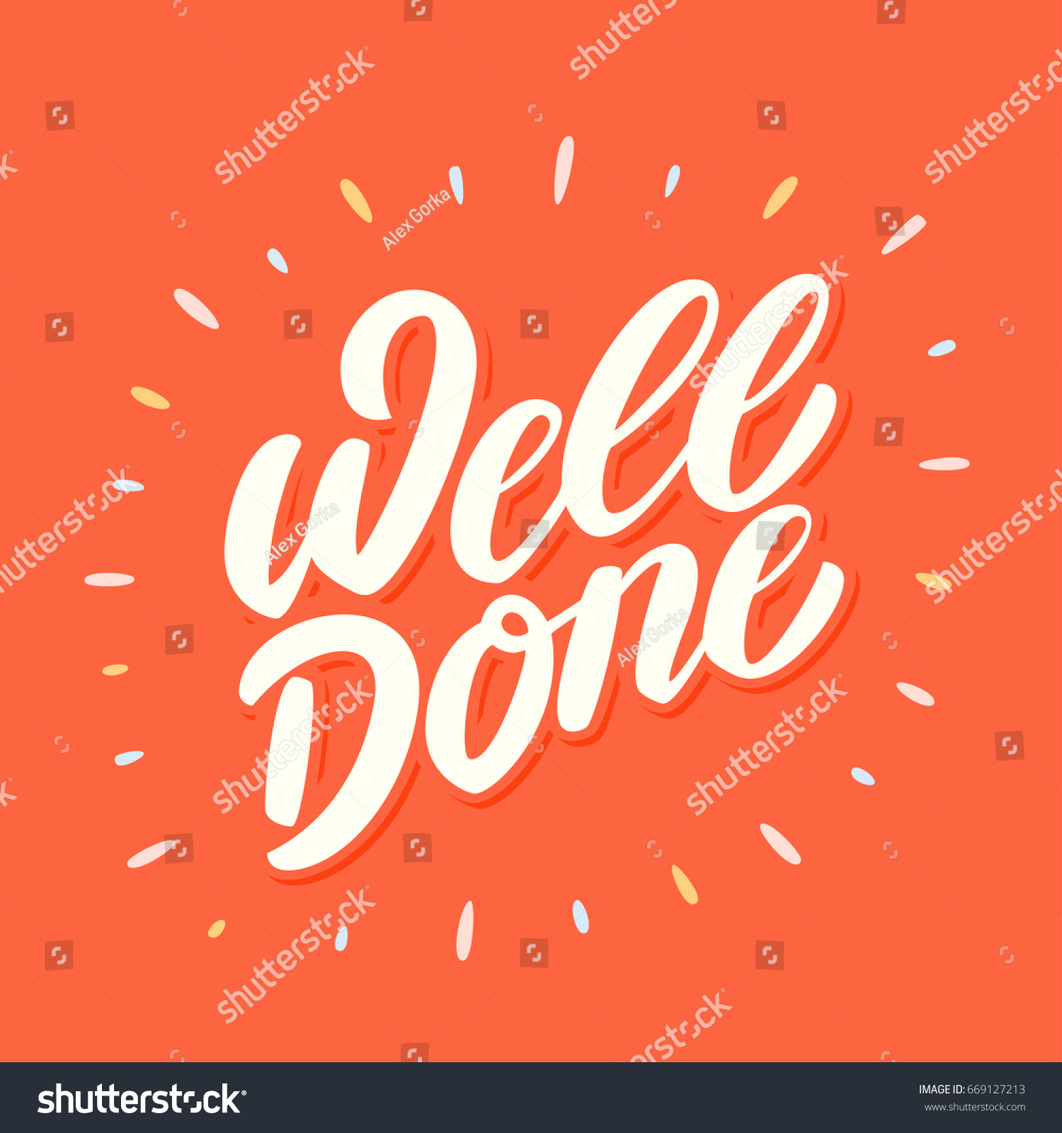 Well Done Vector Lettering Phrase : image vectorielle de stock (libre ...