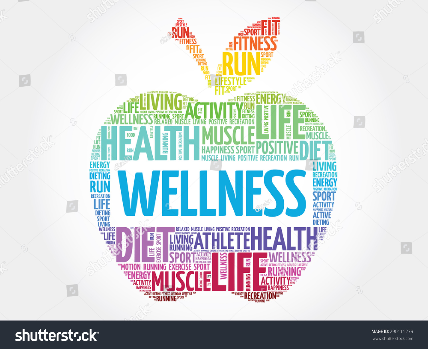 Wellness Apple Word Cloud Concept Stock Vector Illustration 290111279 ...