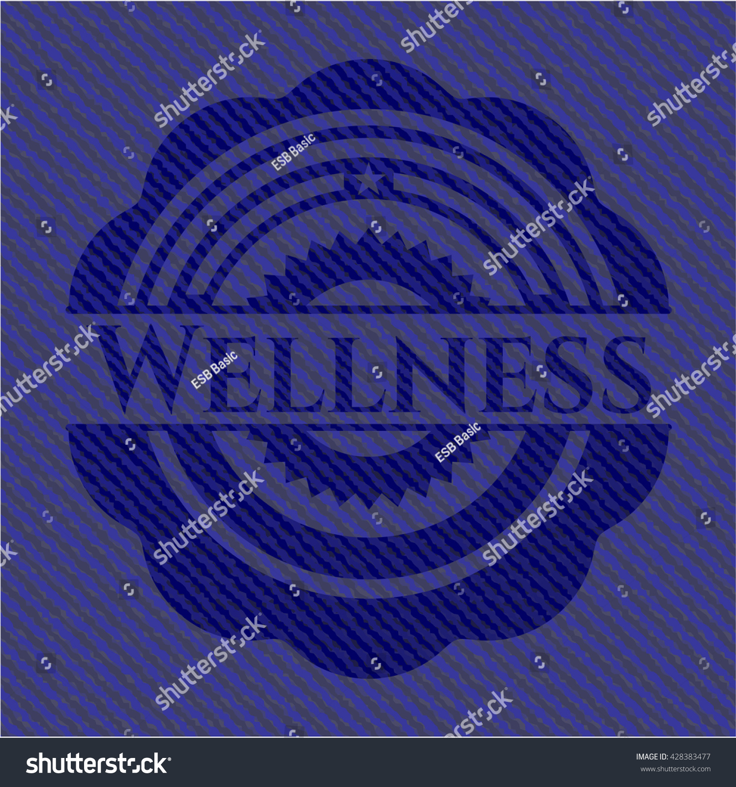 Wellness Emblem Jean Background Stock Vector (Royalty Free) 428383477 ...
