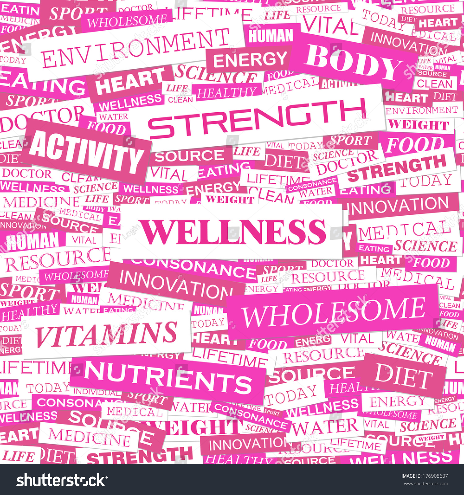 Wellness Seamless Pattern Word Cloud Illustration Stock Vector (Royalty ...