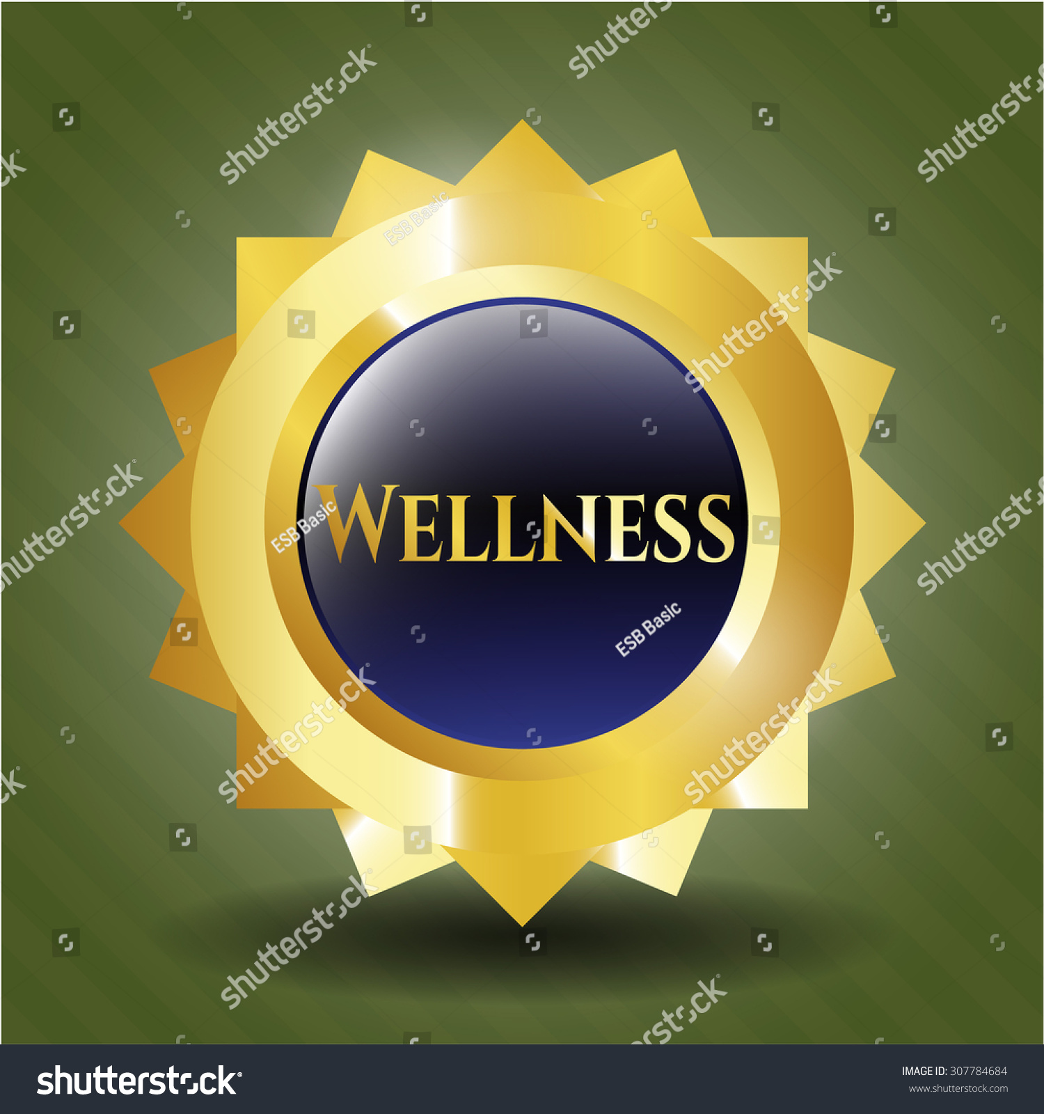 Wellness Shiny Emblem Stock Vector (Royalty Free) 307784684