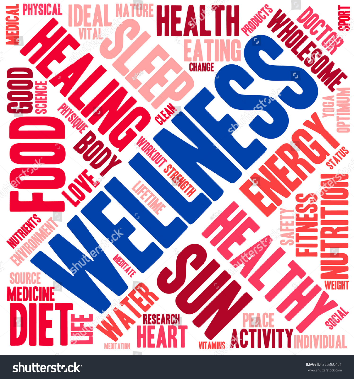 Wellness Word Cloud On White Background Stock Vector (Royalty Free ...