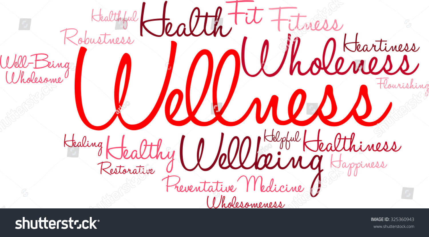 Wellness Word Cloud On White Background Stock Vector (Royalty Free ...