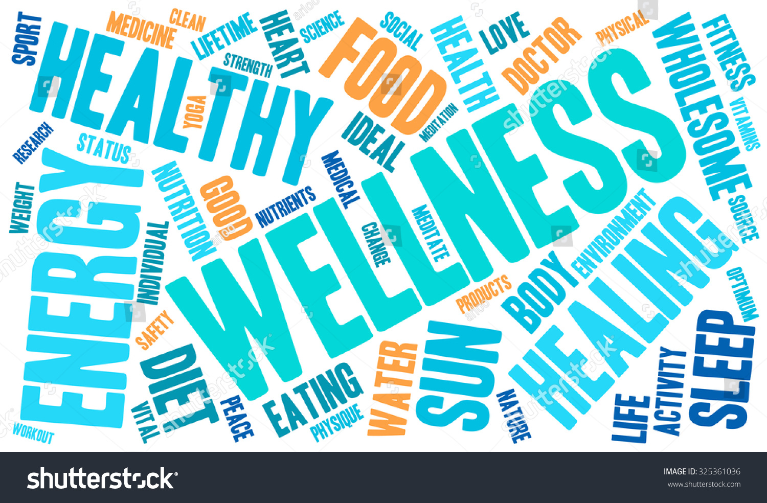 Wellness Word Cloud On White Background Stock Vector (Royalty Free ...