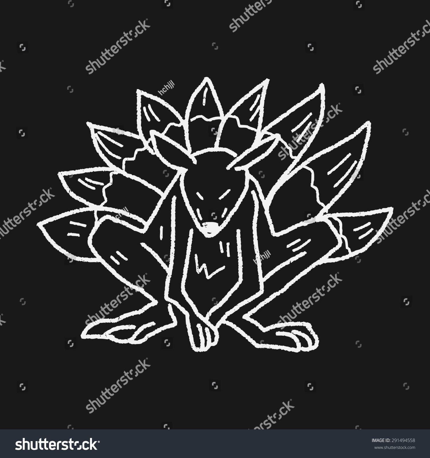 Werewolf Doodle Stock Vector (Royalty Free) 291494558