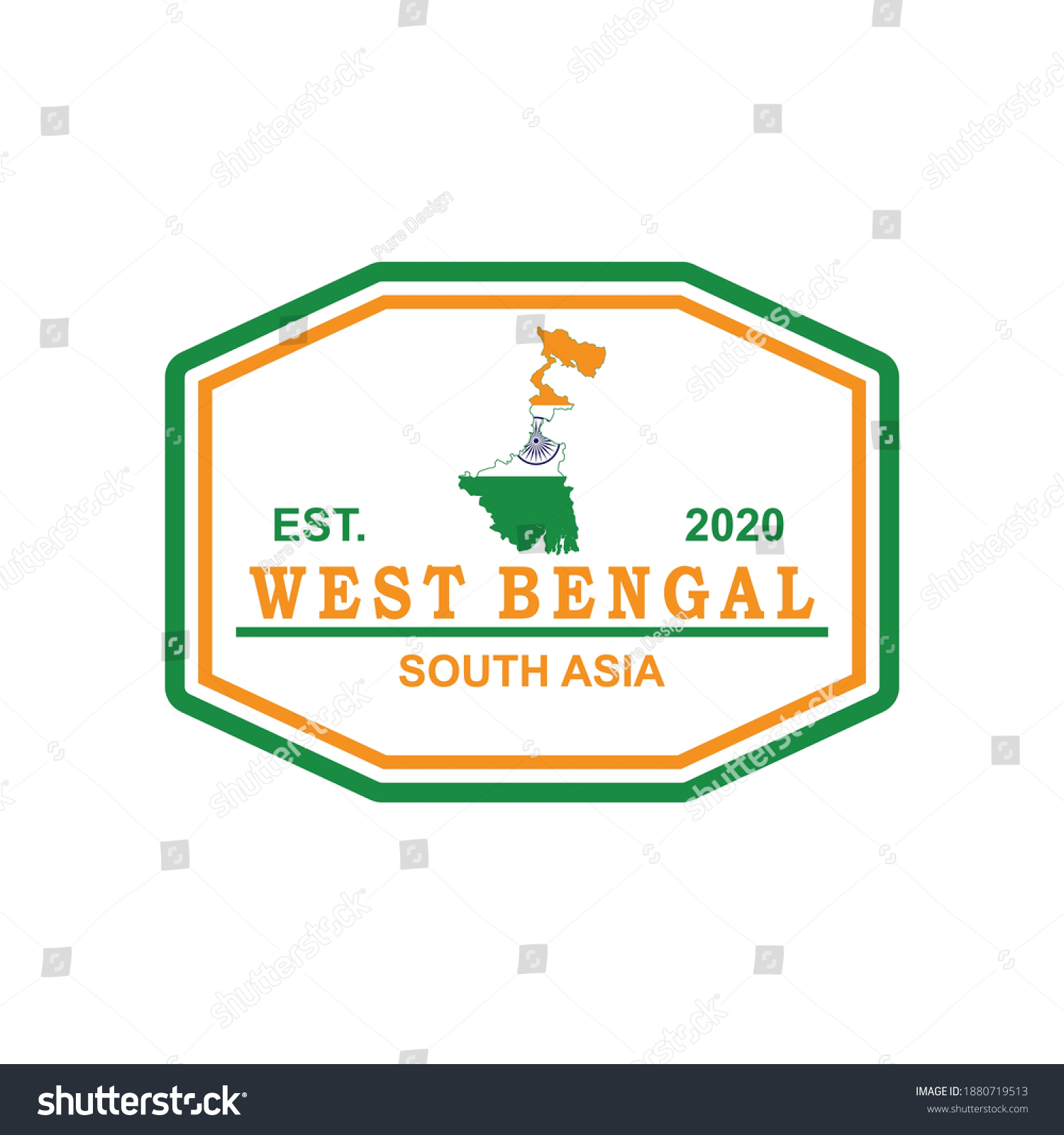 West Bengal Map Vector India Logo 库存矢量图（免版税）1880719513 | Shutterstock