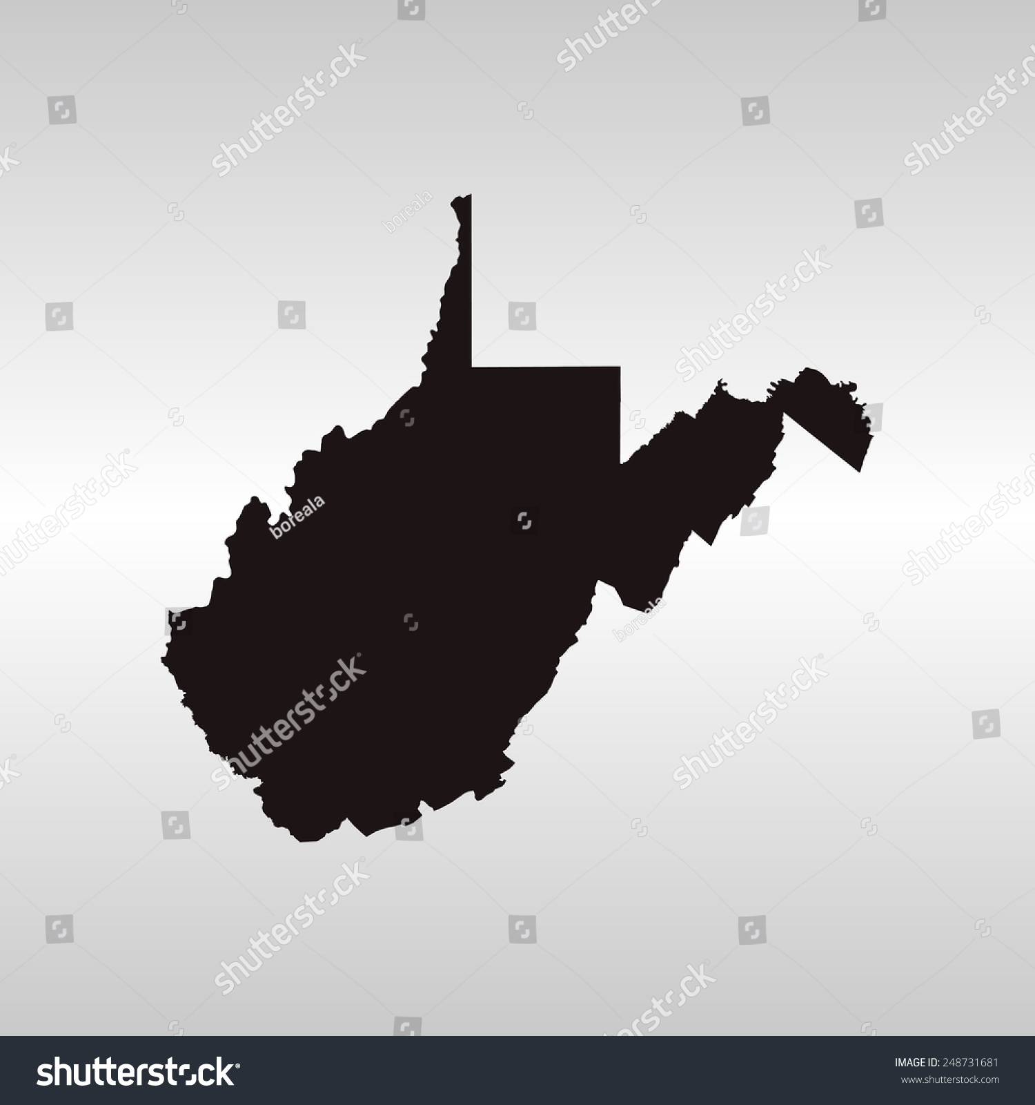 West Virginia Map Stock Vector (Royalty Free) 248731681 | Shutterstock