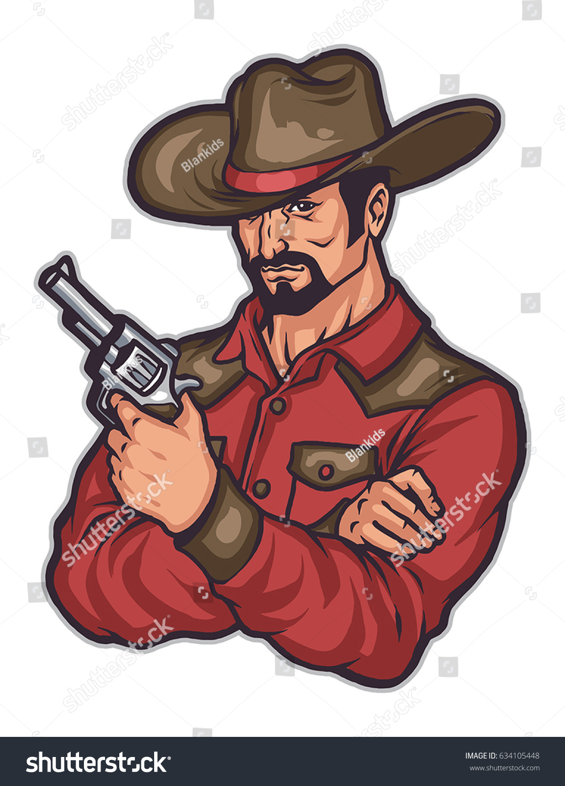 Western Cowboy Stock Vector (Royalty Free) 634105448 | Shutterstock