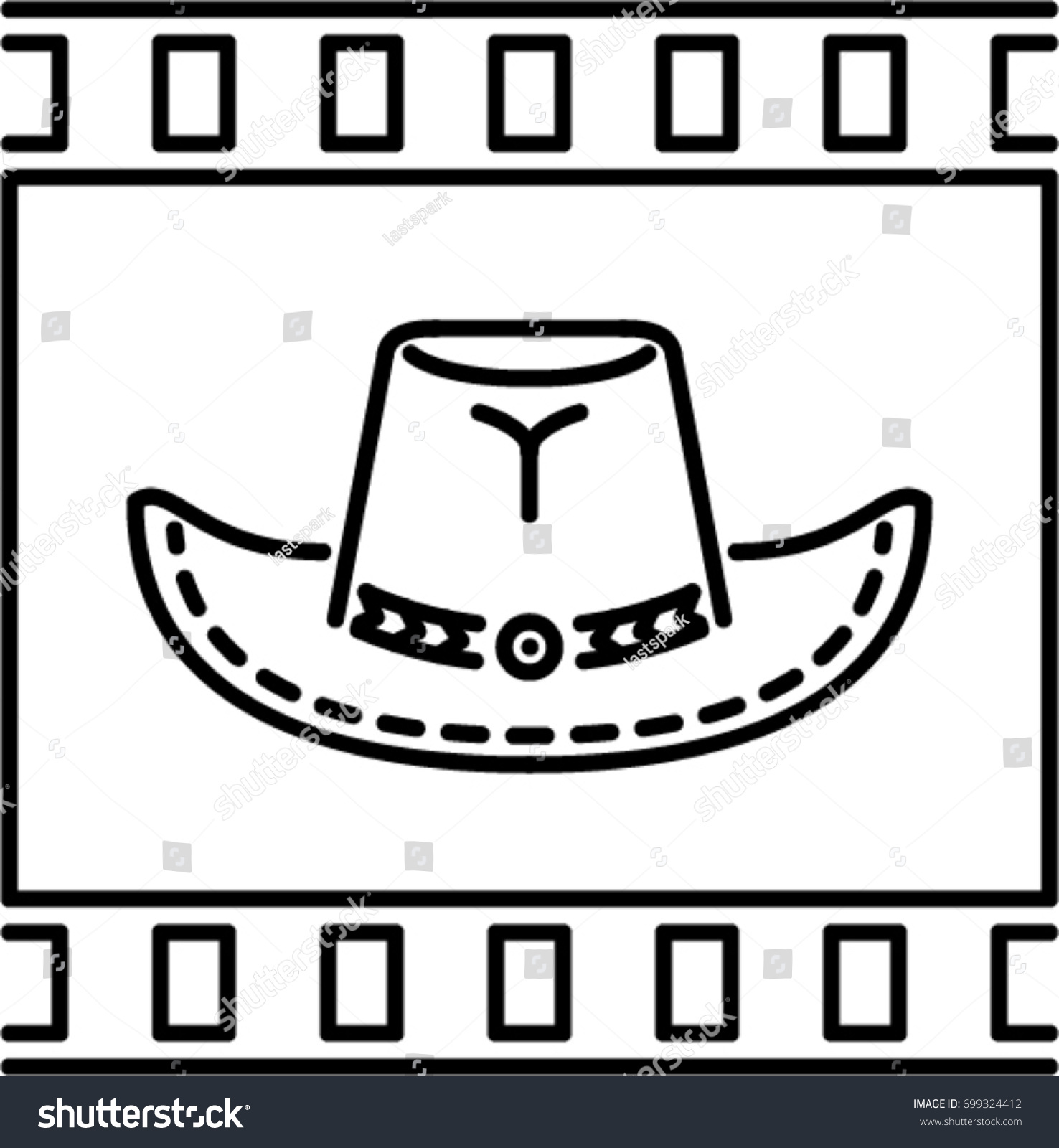Western Outline Icon Stock Vector (Royalty Free) 699324412