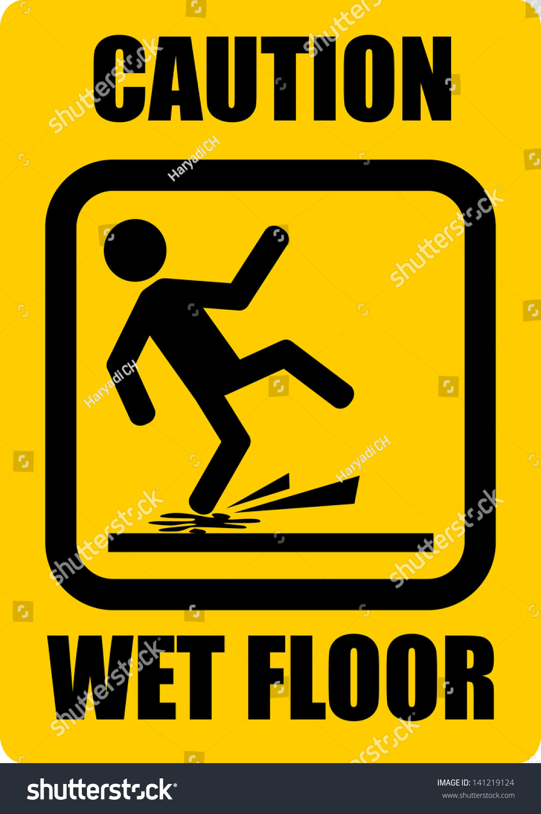 Wet Floor Sticker Stock Vector (Royalty Free) 141219124