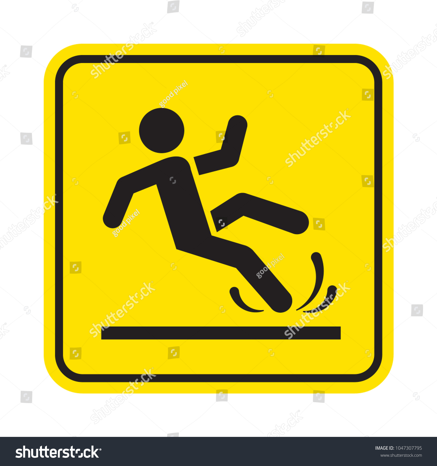 Wet Slippery Floor Man Falling Vector: vetor stock (livre de direitos ...