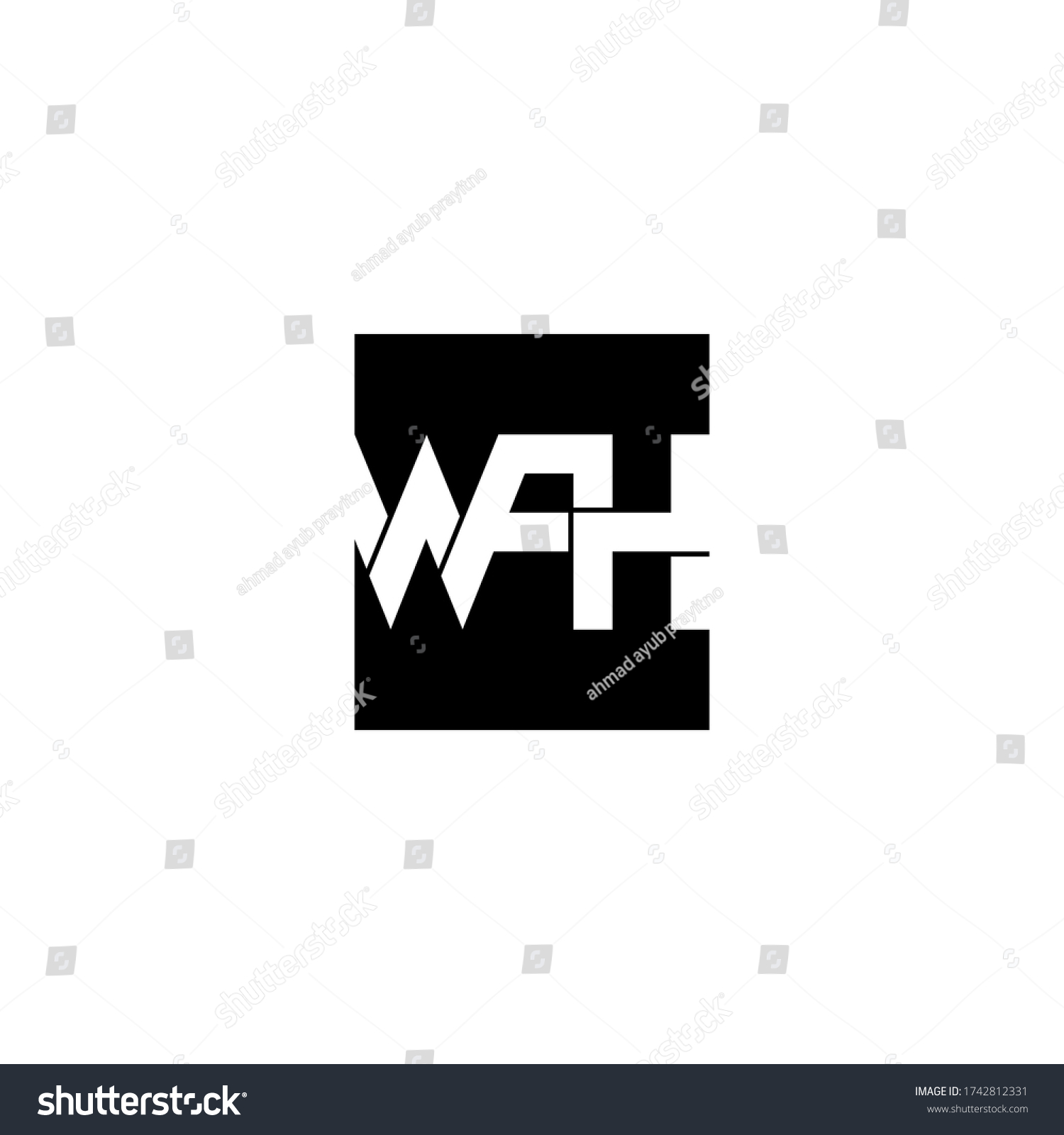 Wfh Letter Original Monogram Logo Design Stock Vector (Royalty Free ...