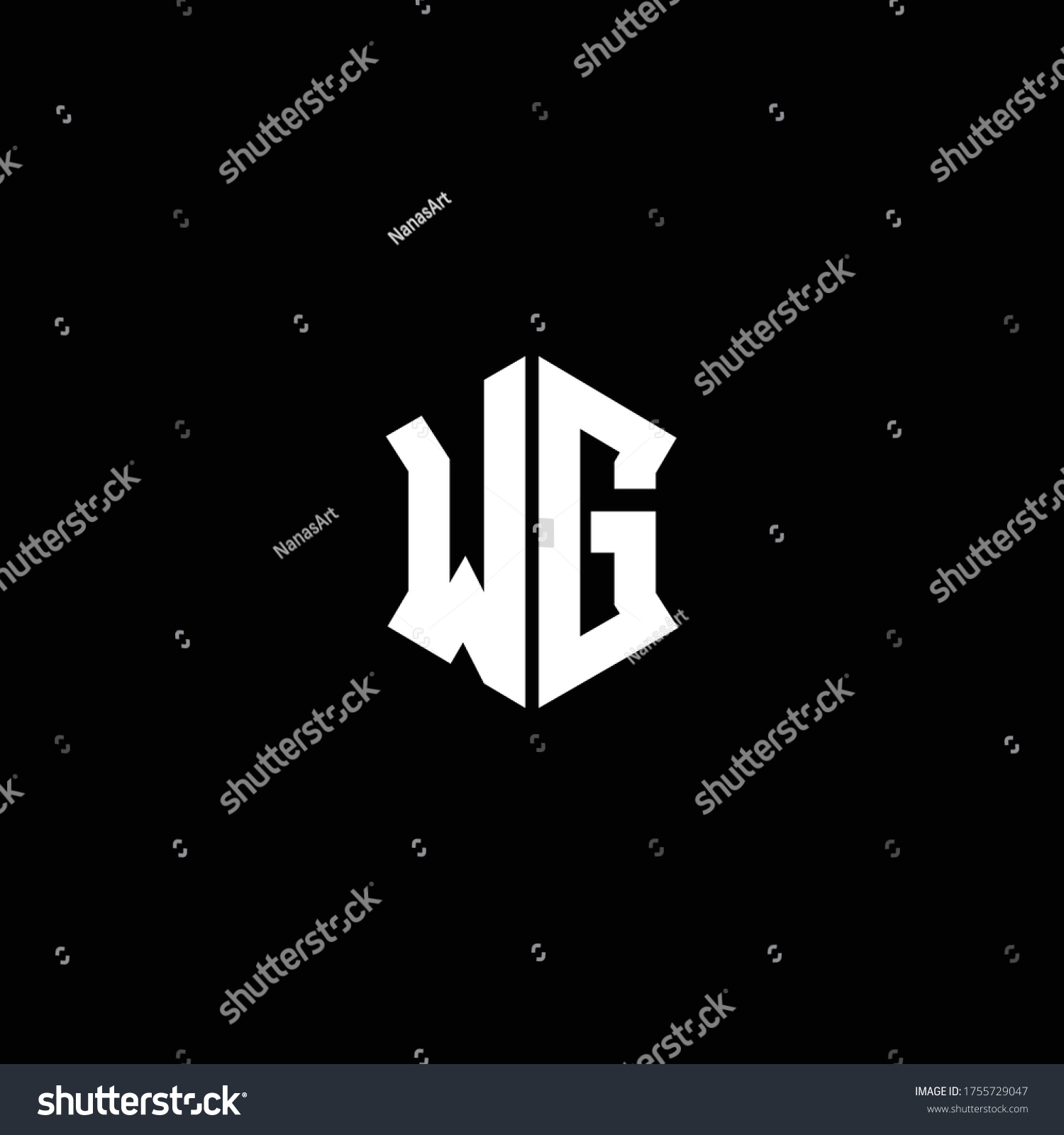 Wg Logo Monogram Shield Shape Design: เวกเตอร์สต็อก (ปลอดค่าลิขสิทธิ์ ...