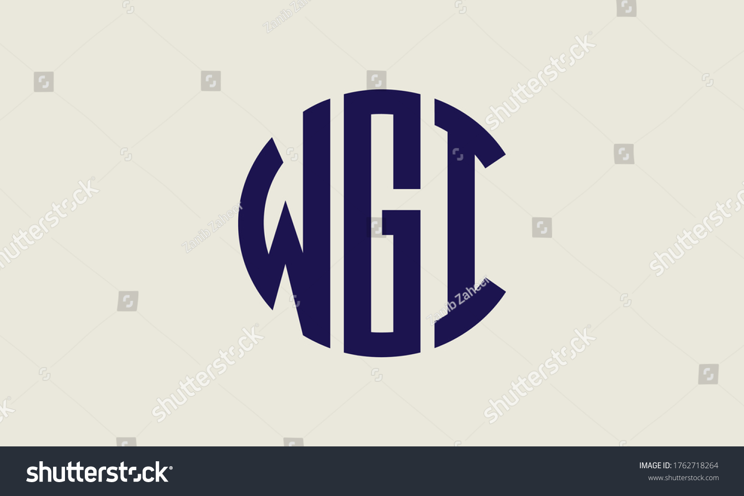 Wgi Circle Emblem Abstract Monogram Letter Stock Vector (Royalty Free ...