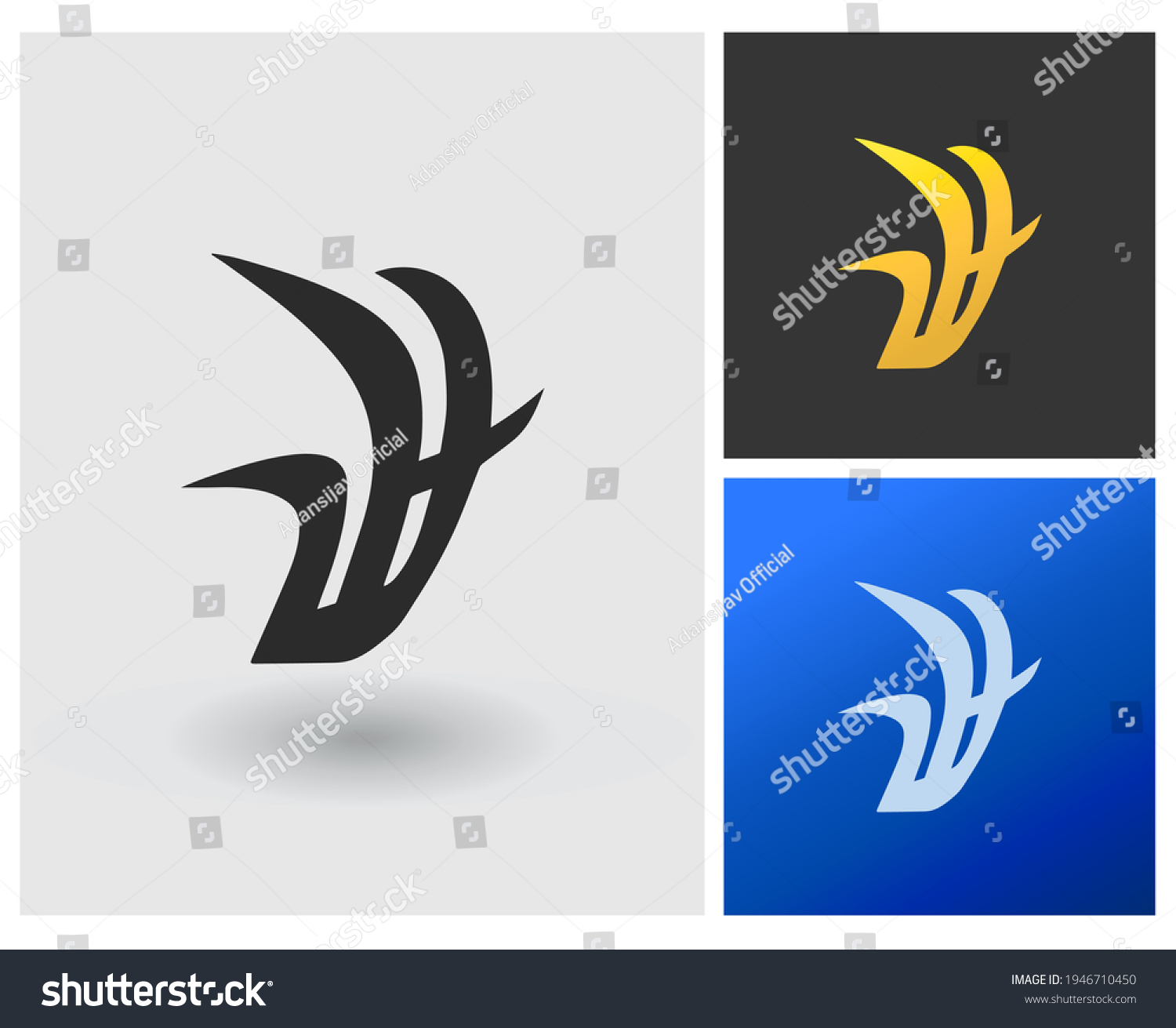 Wh Creative Logo Gradient Modern Monogram Stock Vector (Royalty Free ...