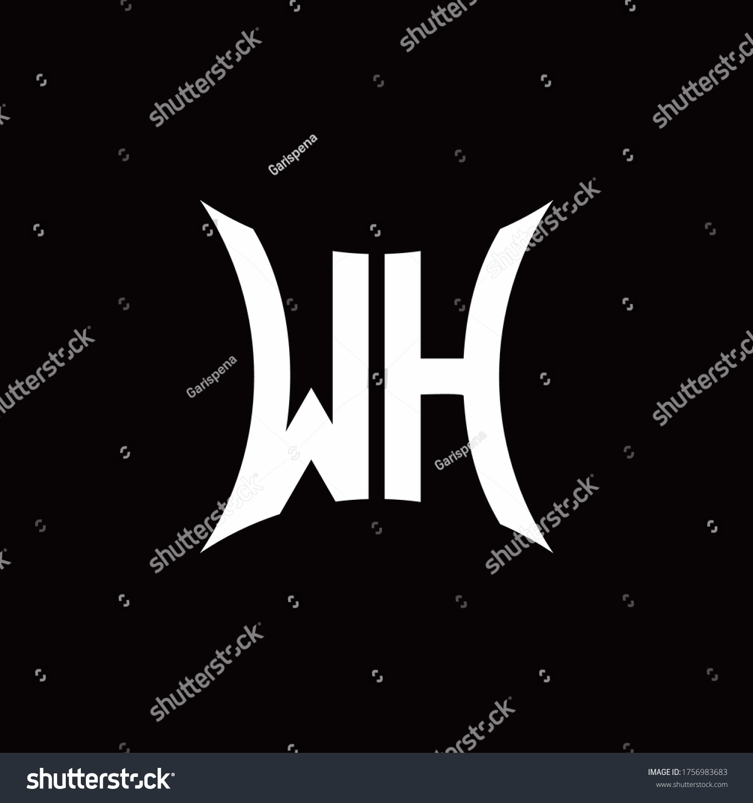 Wh Monogram Logo Sharped Shape Design 库存矢量图（免版税）1756983683 | Shutterstock