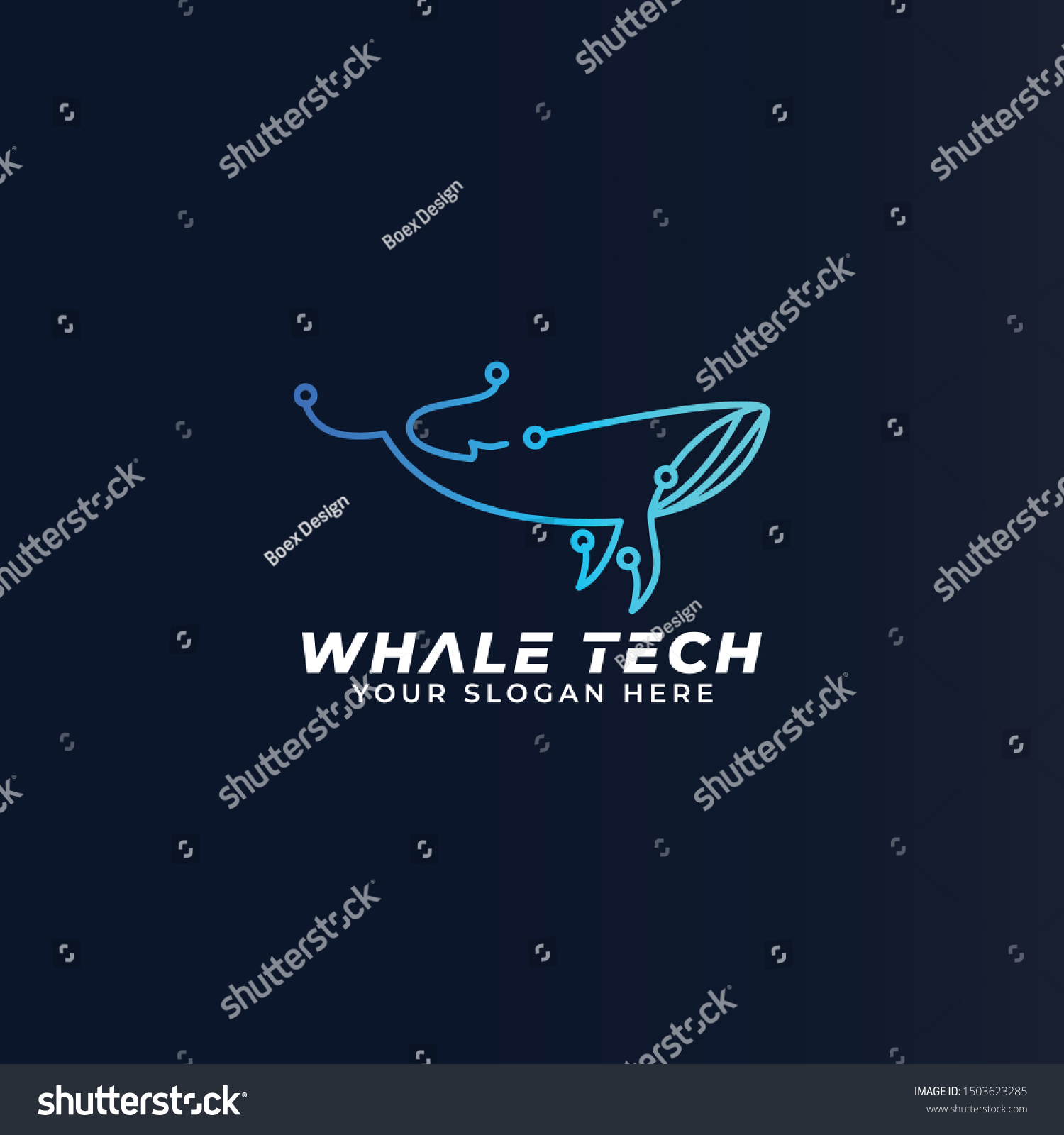 Whale Circuit Technoloy Logo Design : image vectorielle de stock (libre ...