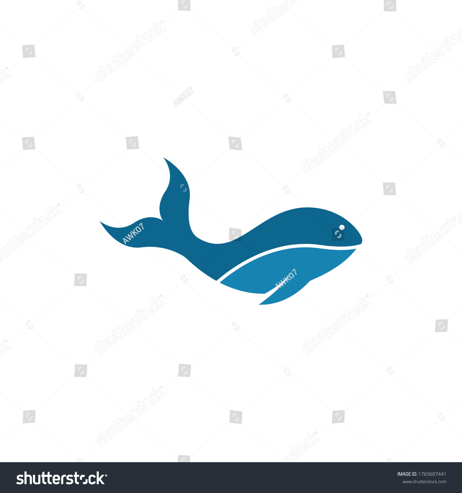 Whale Fish Logo Illustration Vector Flat Stock Vector (Royalty Free ...