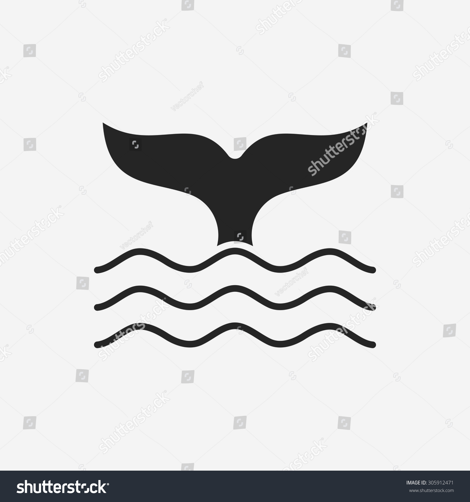 Whale Icon Stock Vector (Royalty Free) 305912471