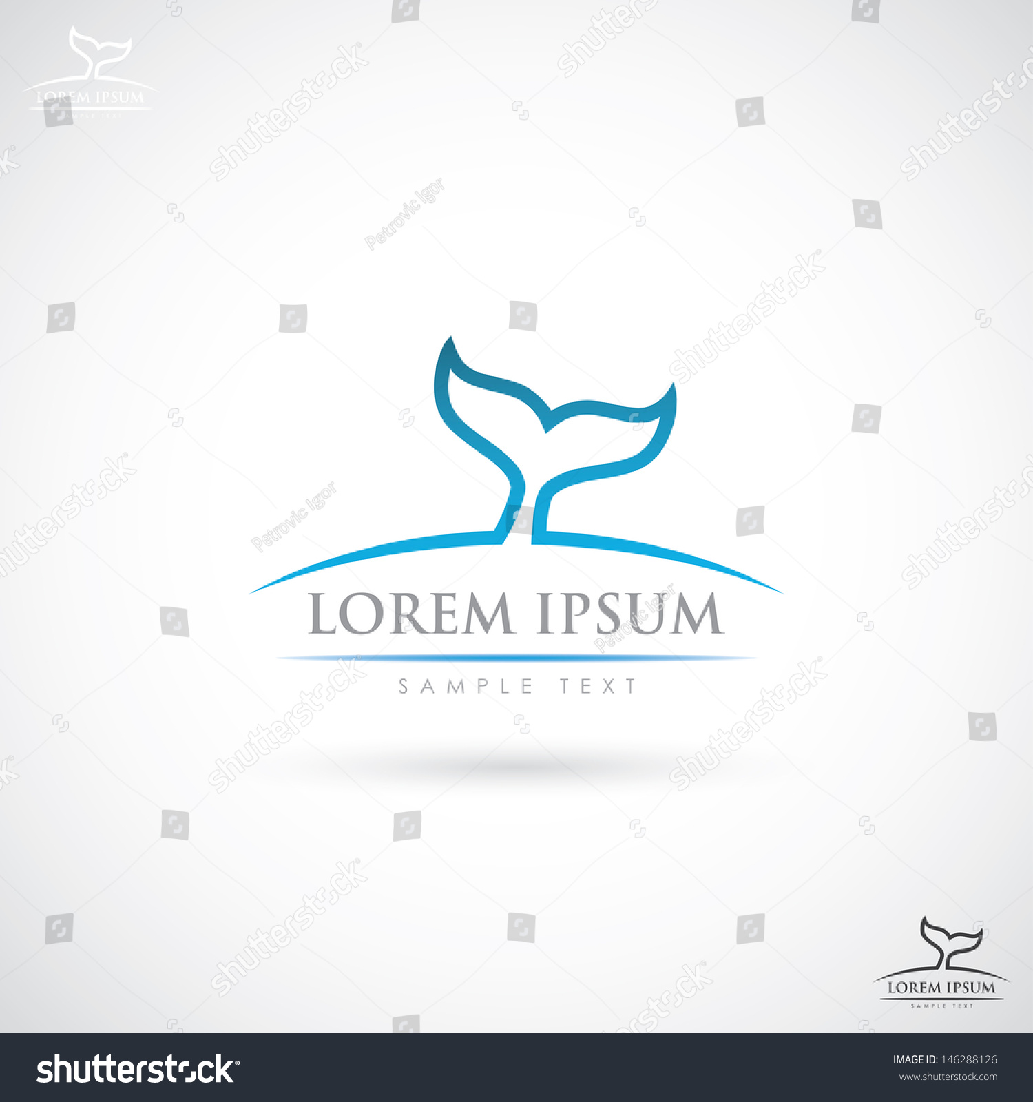 Whale Label Vector Illustration Stock Vector (Royalty Free) 146288126