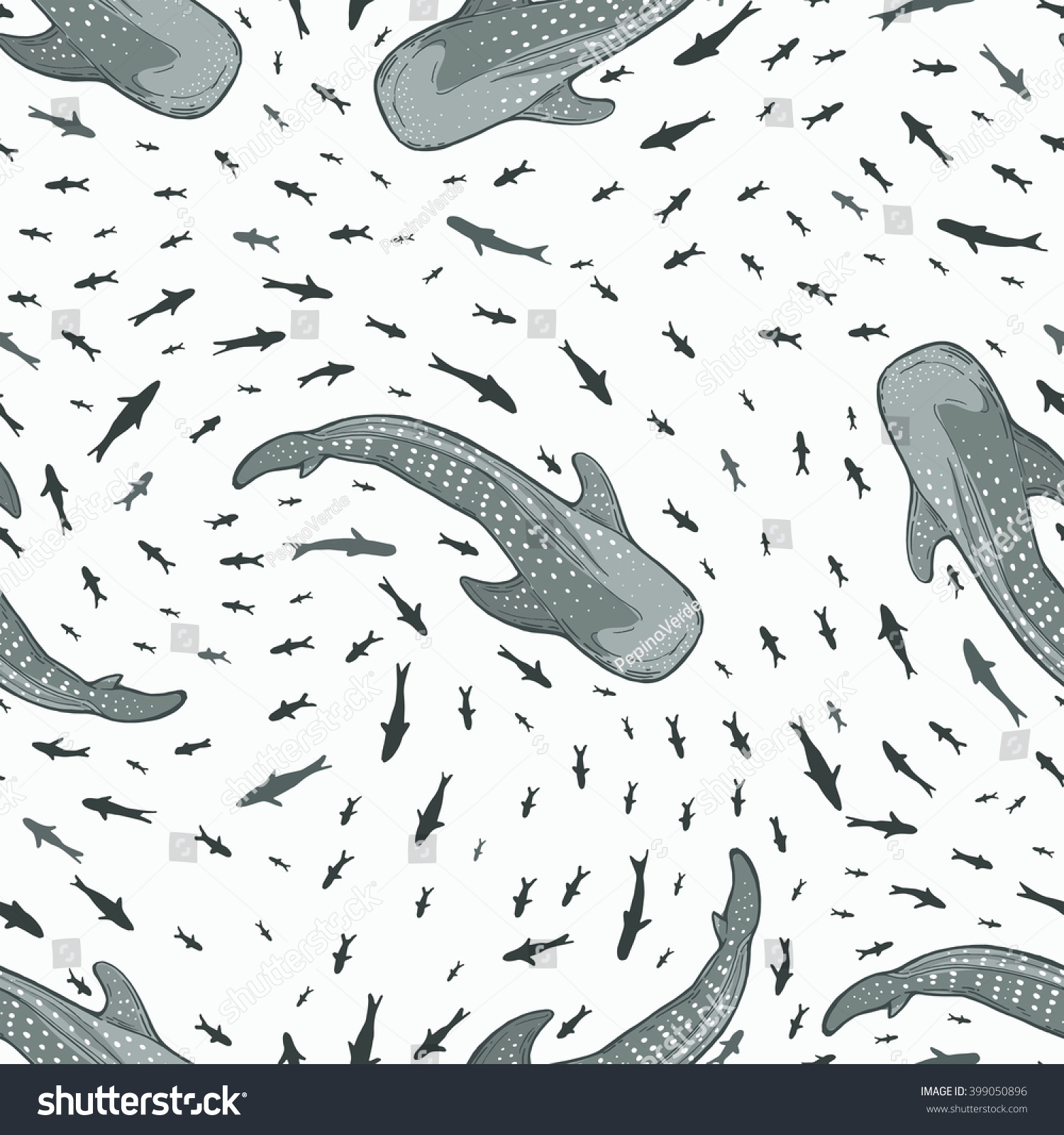 Whale Shark Pattern Animal Fish Stock Vector (Royalty Free) 399050896 ...