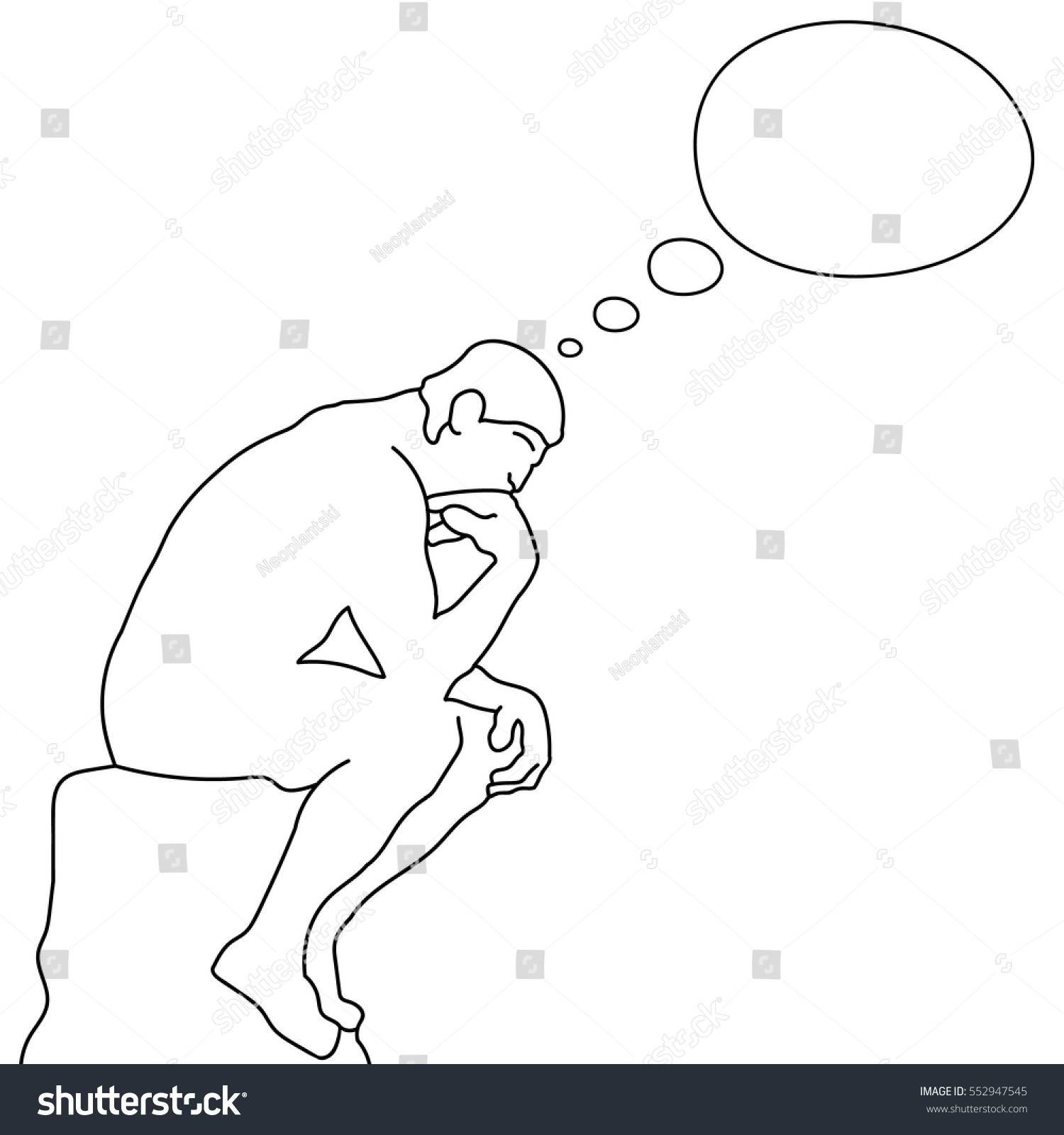 ¿Qué piensa The Thinker?: vector de stock (libre de regalías) 552947545