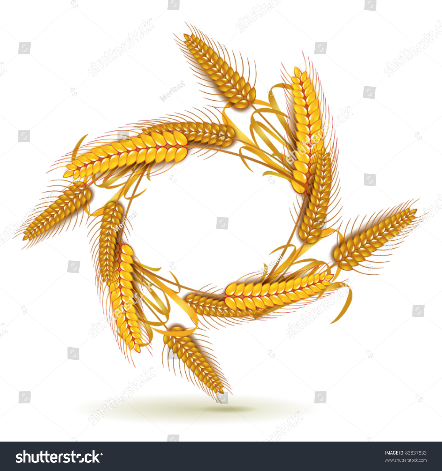 Wheat Ears Circle Shape Stock Vector (Royalty Free) 83837833