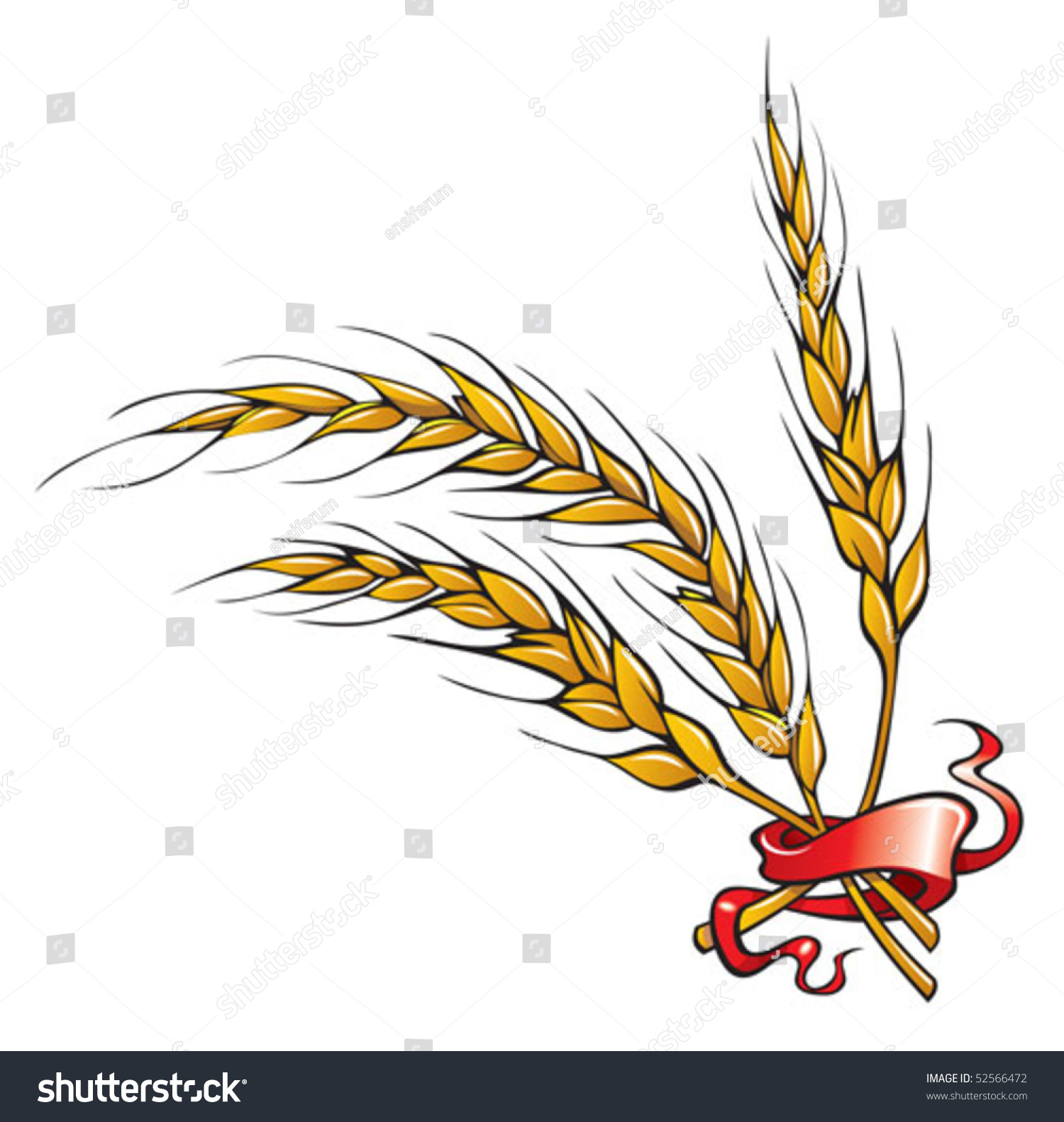 Wheat Ears Ribbon Vector Illustration: vector de stock (libre de ...