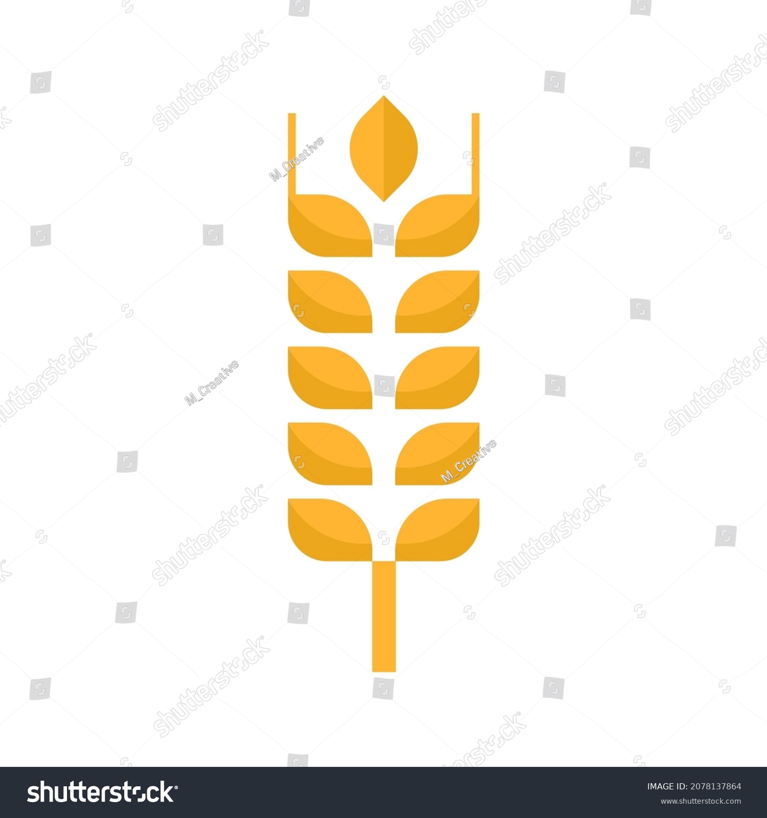 Wheat Flat Clipart Vector Illustration Stock Vector (Royalty Free ...