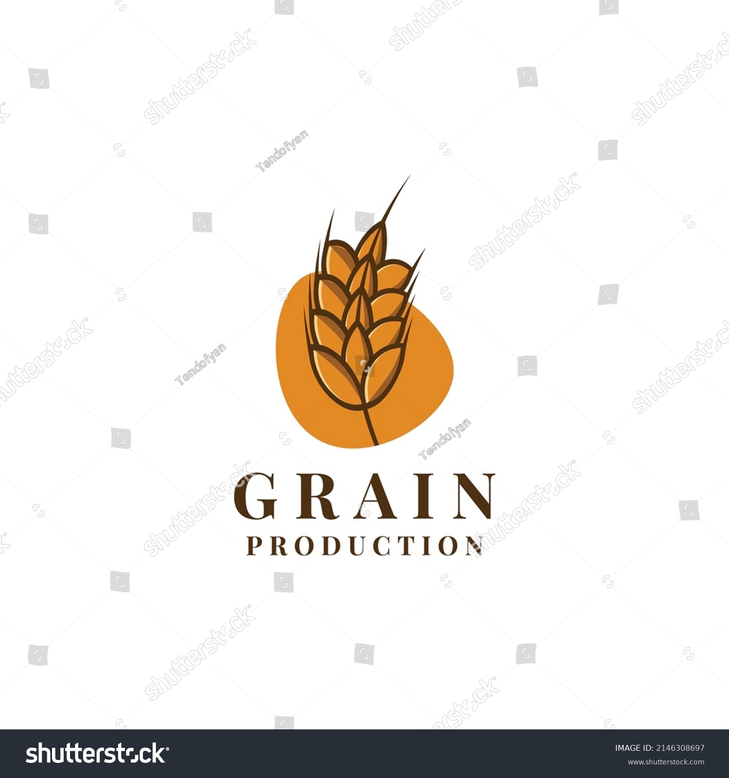 Wheat Grain Production Logo Template Design Stock Vector (Royalty Free ...