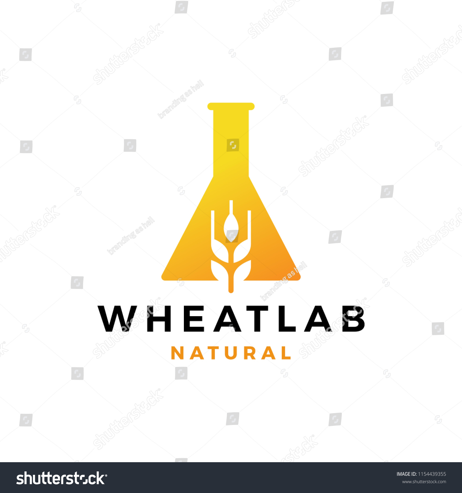 Wheat Lab Logo Vector Icon Illustration Stock Vector (Royalty Free ...